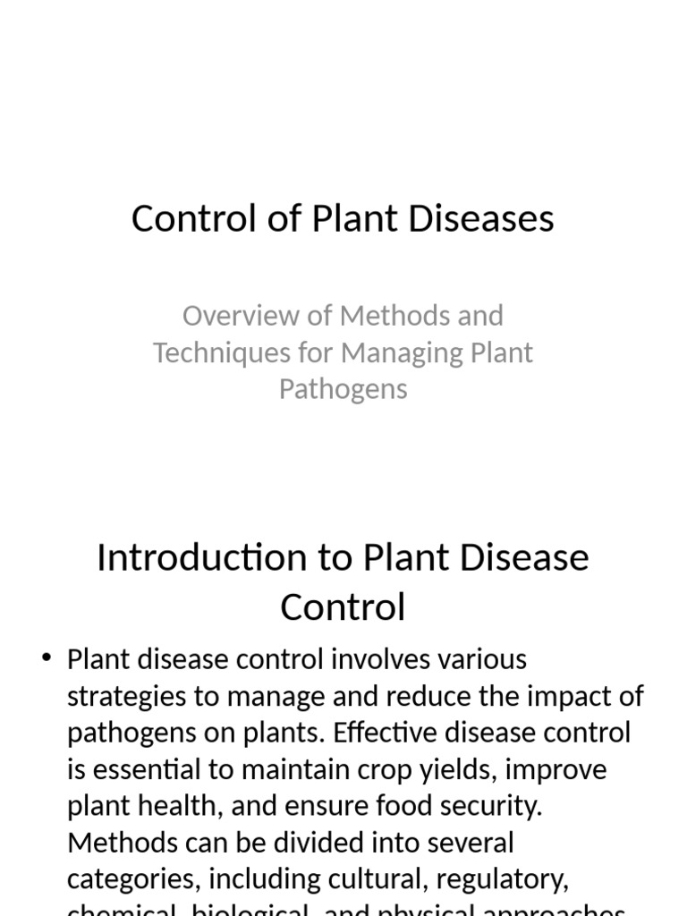 Integrated Plant Disease Control Methods | PDF | Pathogen | Soil