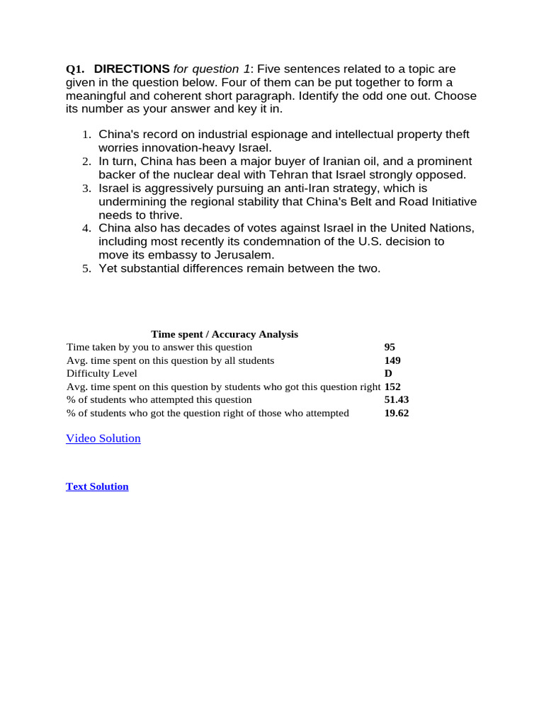 AIMCAT 1 VARC 2018 | PDF | Ficus | Wasp