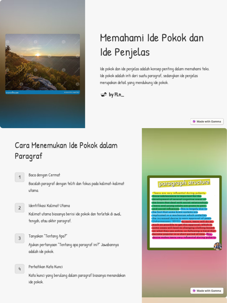 Memahami Ide Pokok Dan Ide Penjelas | PDF