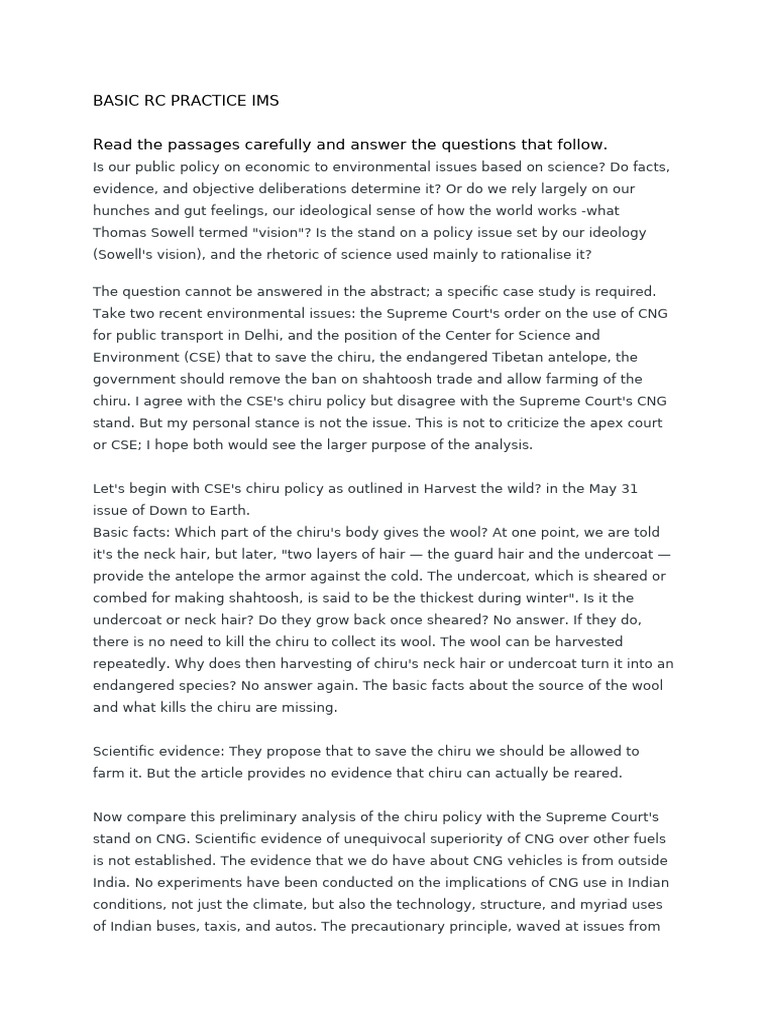 BASIC RC PRACTICE IMS | PDF | Rationalism | Fossil
