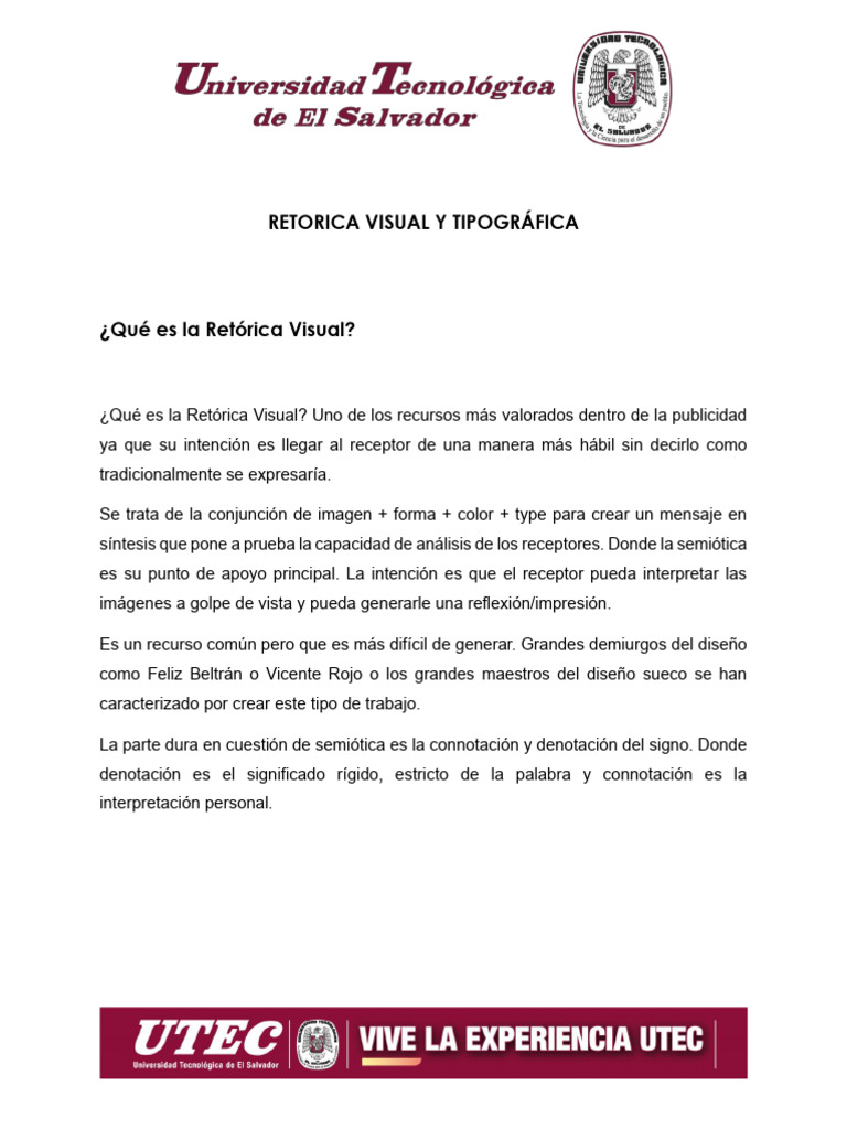 Retorica Visual y Tipográfica | PDF | Retórica | Imagen