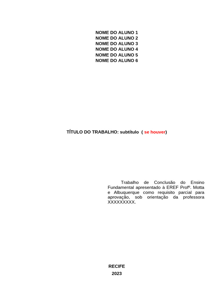 Modelo Base para TCF | PDF | Metodologia | Palavra