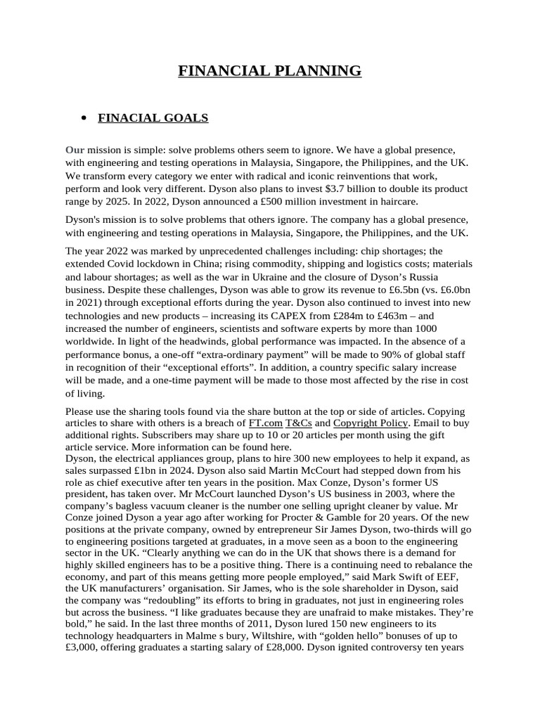 Financial Planning | PDF | Economies