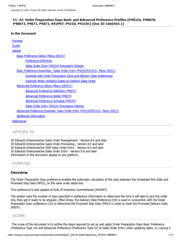 Order Preparation Days Basic And Advanced Preference Profiles Pdf Computing Computer