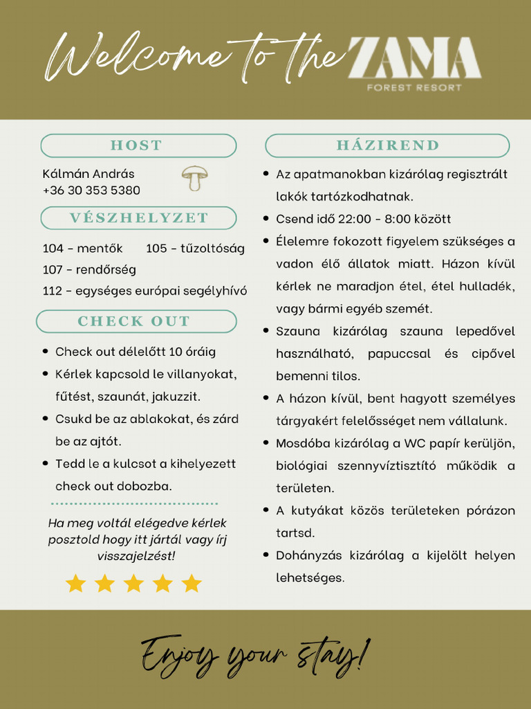 ZAMA Forest Resort Hazirend | PDF