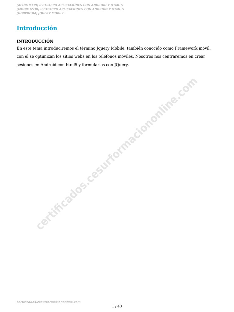 Android 5. Jquery Mobile | PDF | HTML | Software de la aplicacion