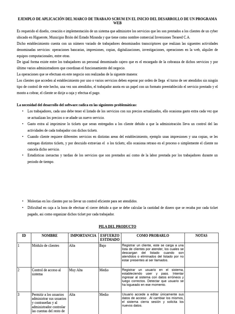 EJEMPLO_SCRUM (1) | PDF | Servidor (Computación) | Mi sql
