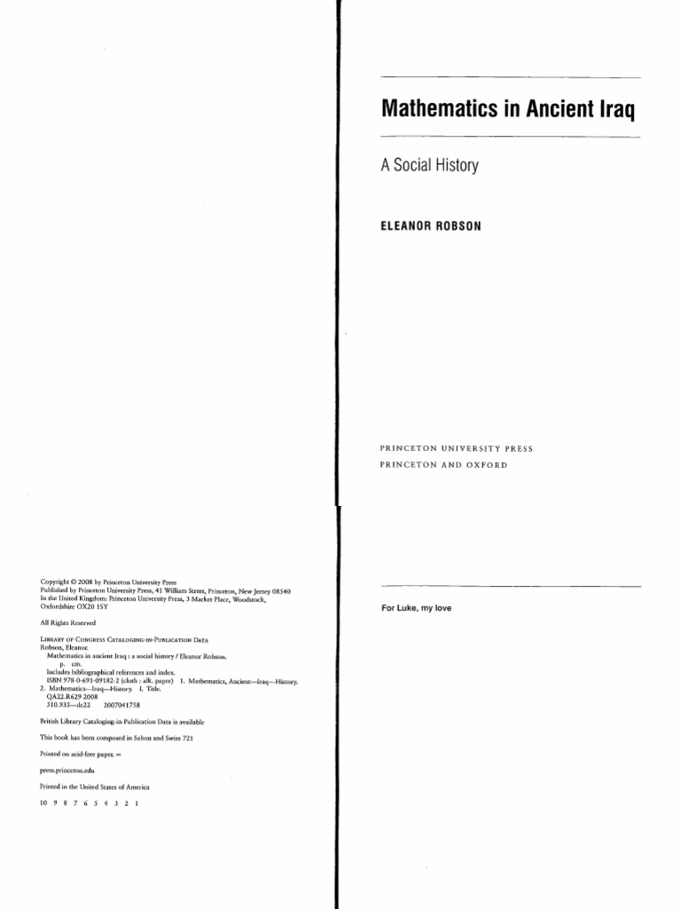 Eleanor Robson - Mathematics in Ancient Iraq_ a Social History ... Eleanor Robson - Mathematics in Ancient Iraq_ a Social History ...