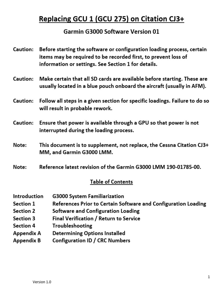 GCU 1 Replacement Instructions | PDF | Aviation | Aircraft