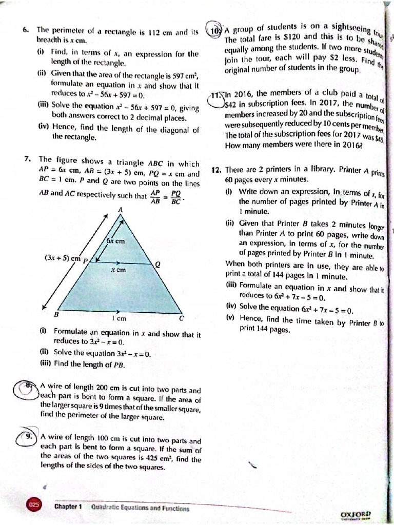 Mathematics Exam Questions | PDF
