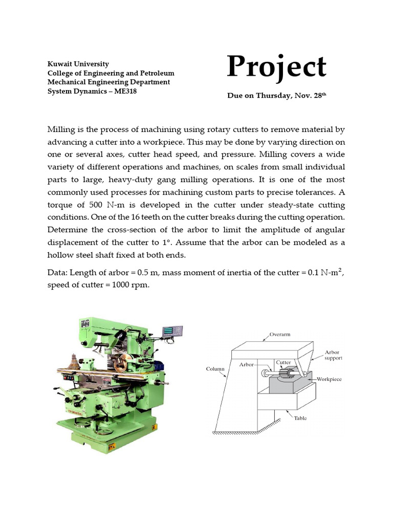 Milling Process Torque Analysis Project | PDF