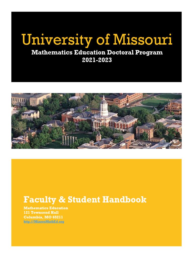 Mizzou Math Ed PhD Handbook 2021-2023 | PDF | Thesis | Postgraduate ...
