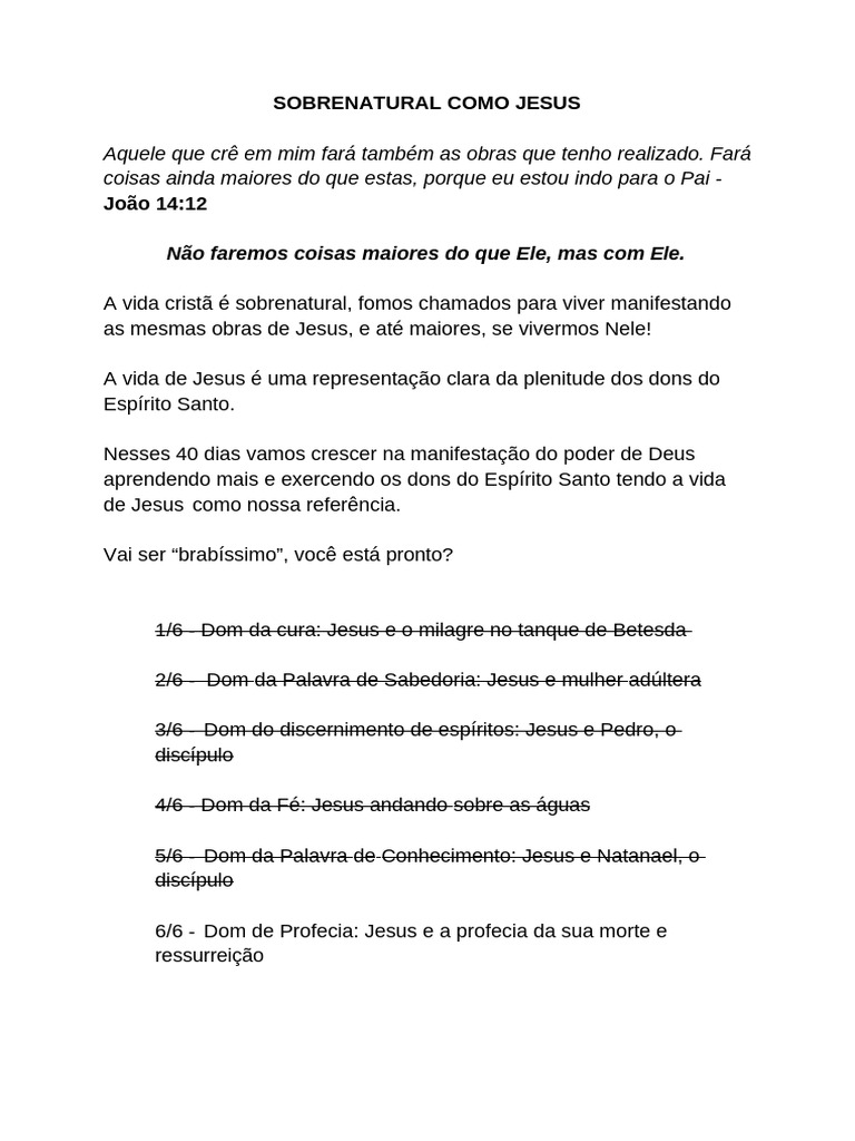 Manifestando Dons Espirituais como Jesus | PDF | Presente espiritual ...
