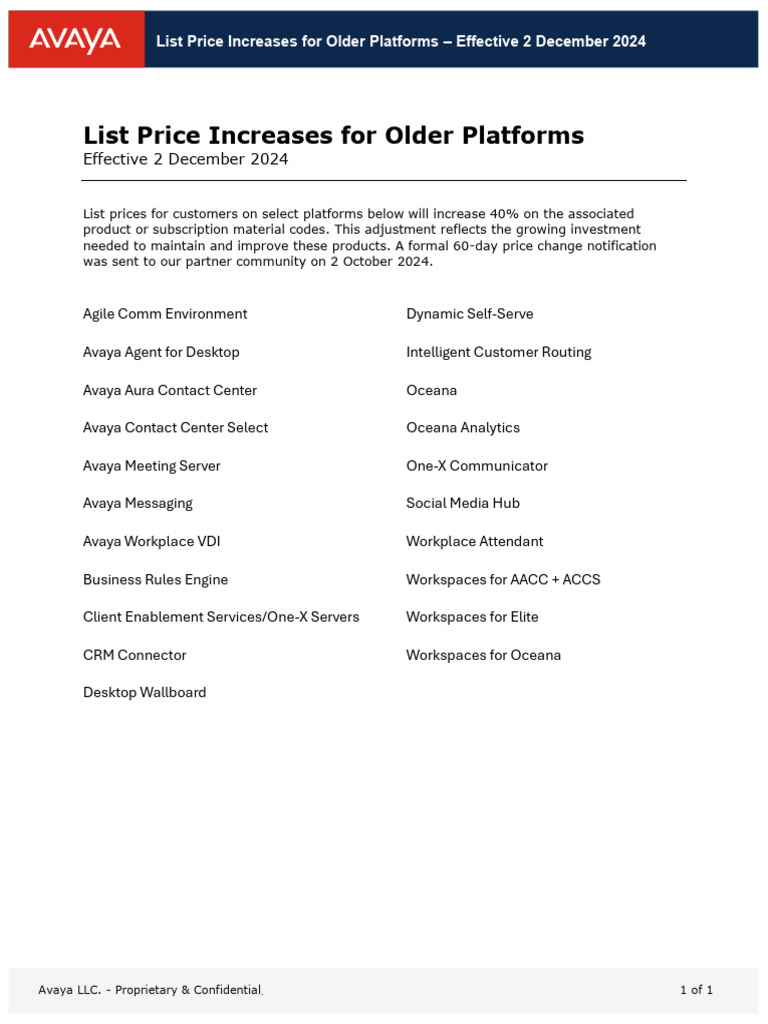 List Price Increases Effective 2 Dec 2024 v2 | PDF