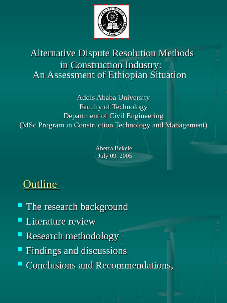 Alternative Dispute Resolution Methods Aberra Bekele | PDF ...