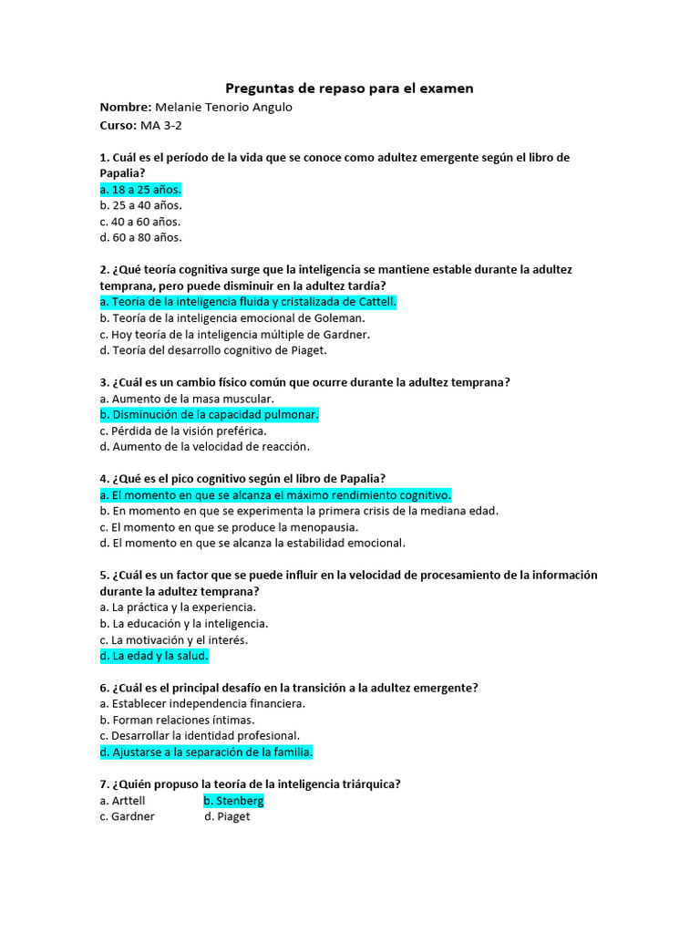 Preguntas de repaso para el examen (1) | PDF
