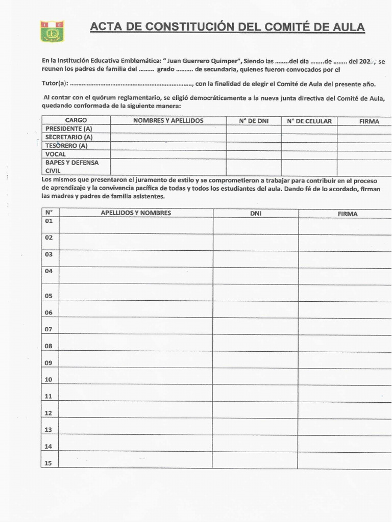 Acta de Comite | PDF