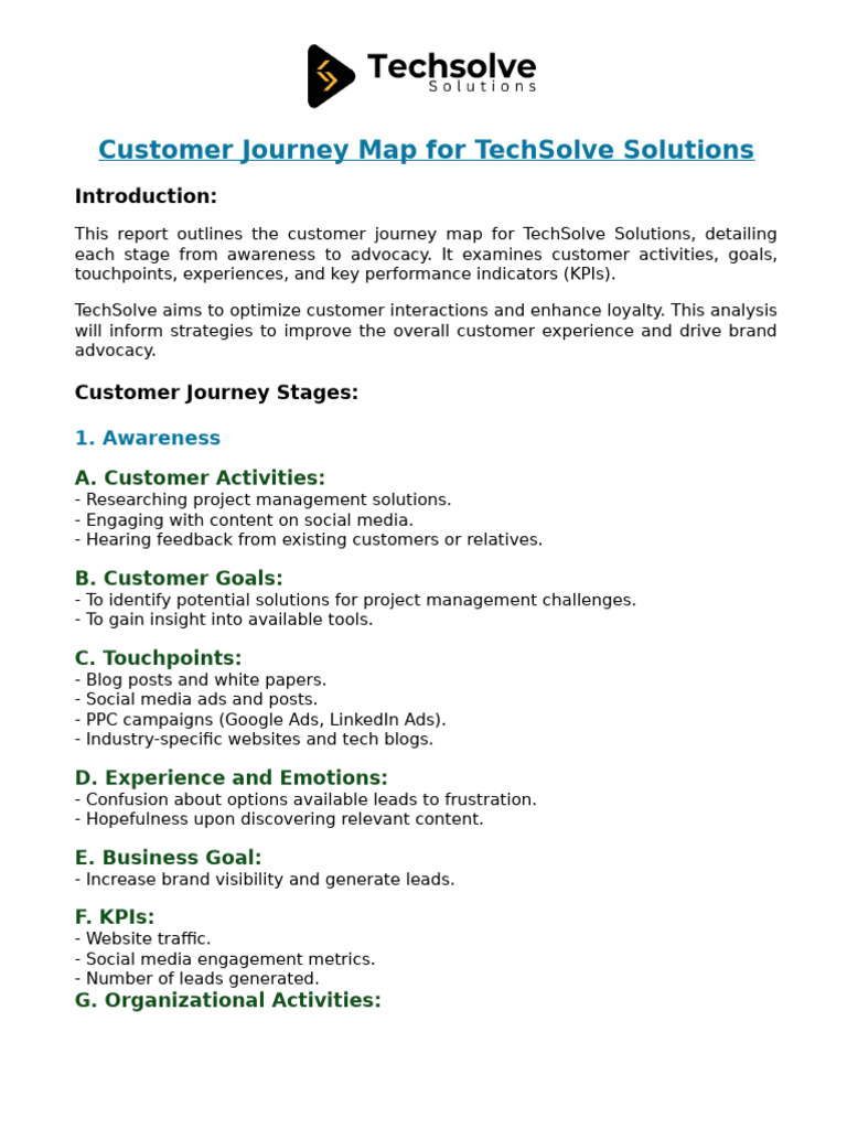 TechSolve Customer Journey Overview | PDF | Customer Experience | Business