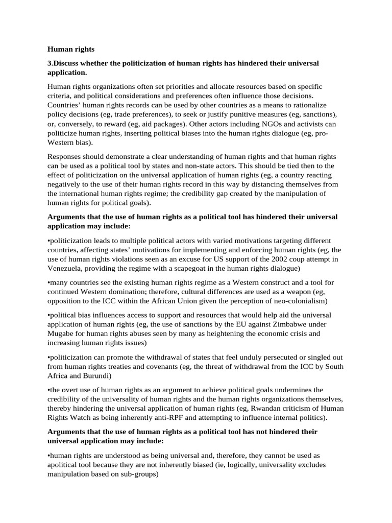 Human Rights Class Assignment. | PDF | Human Rights | International ...