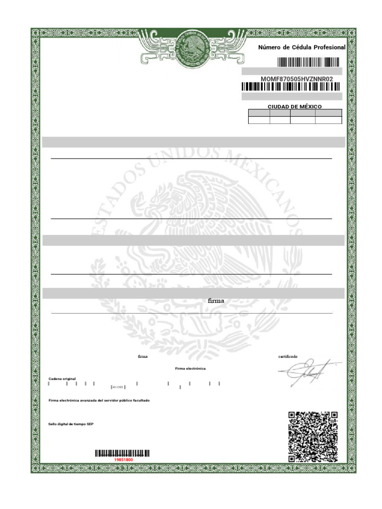 Cédula Profesional Electrónica 2024 | PDF | México