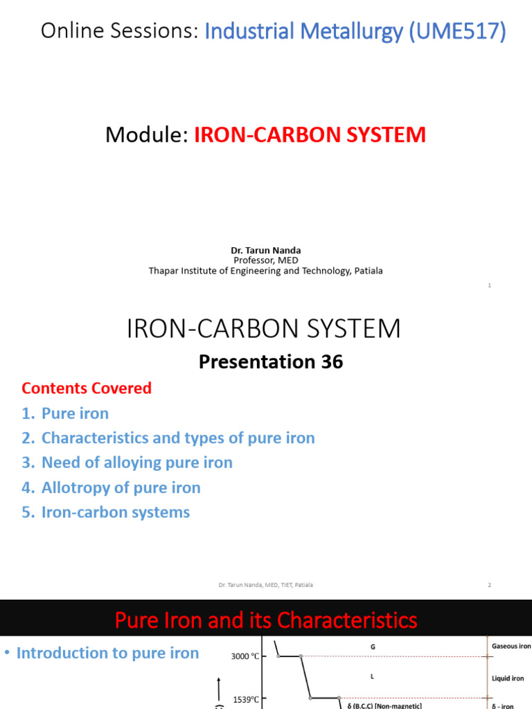 Session 36 - Metallurgy - Iron-Carbon System | PDF