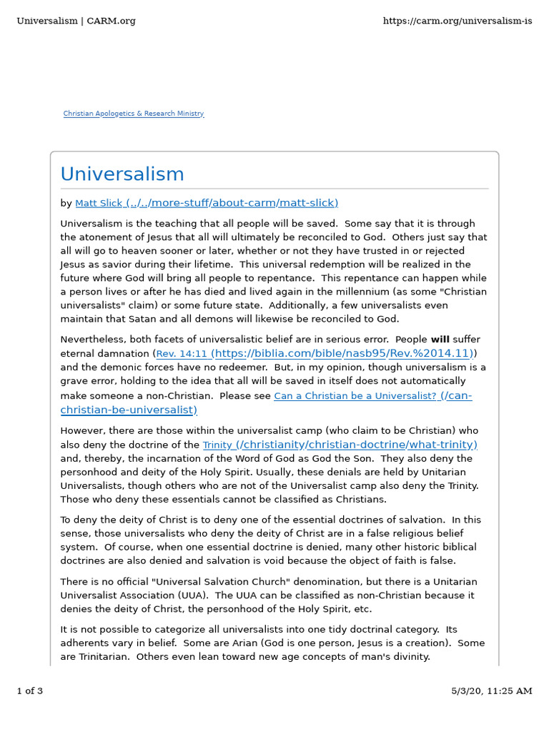 univer2 | PDF | Universalism | Salvation