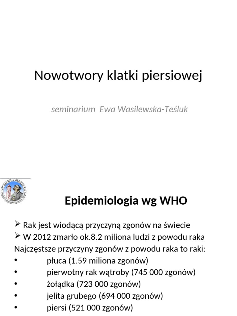 Rak Pluca Seminarium V Rok | PDF
