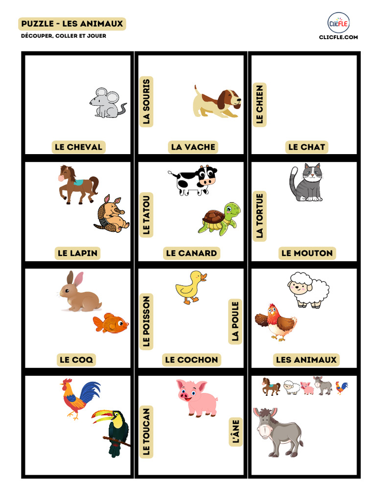 Puzzle Les Animaux 2 | PDF