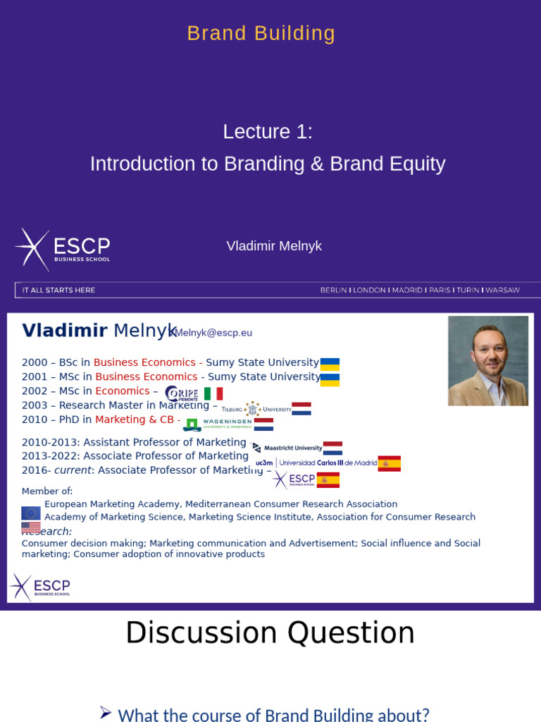 BM1-Introduction & Brand Equity | PDF | Brand | Marketing