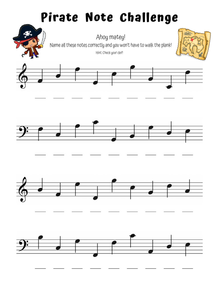 Pirate Note Naming Challenge | PDF