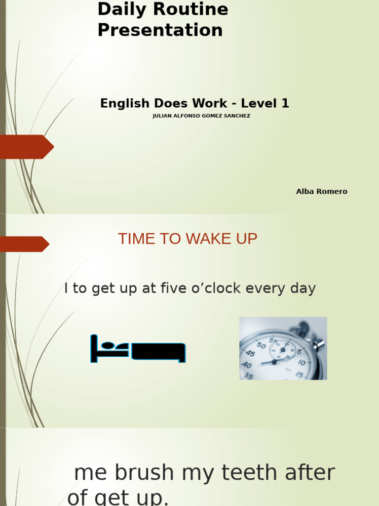 Daily Routine Presentation | PDF