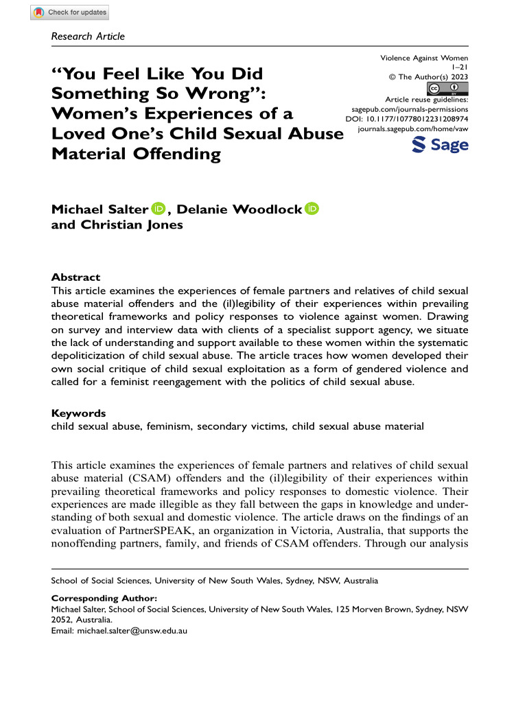 (2023) "You Feel Like You Did Something So Wrong" - Women - S ...