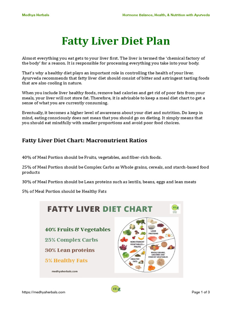 7 Days Fatty Liver Meal Plan | PDF | Foods | Vegetables