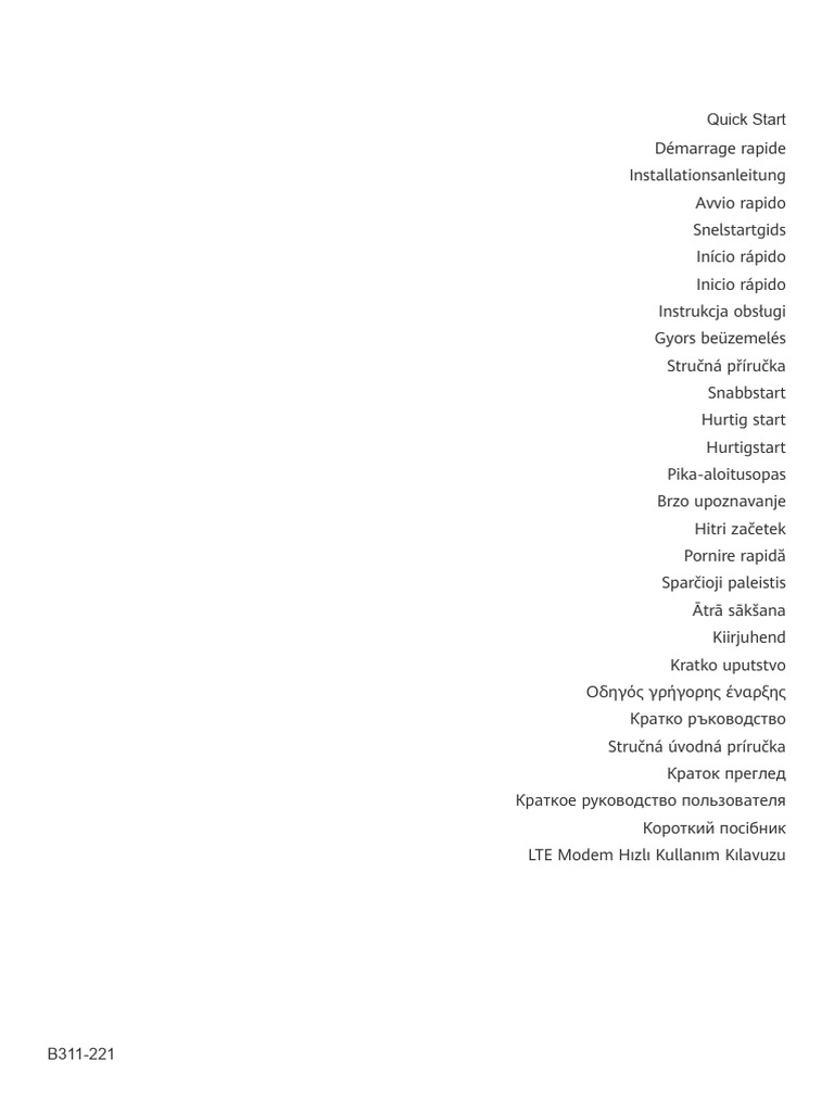 HUAWEI 4G Router 2 Quick Start - (B311-221,01, En-Gb) | PDF ...