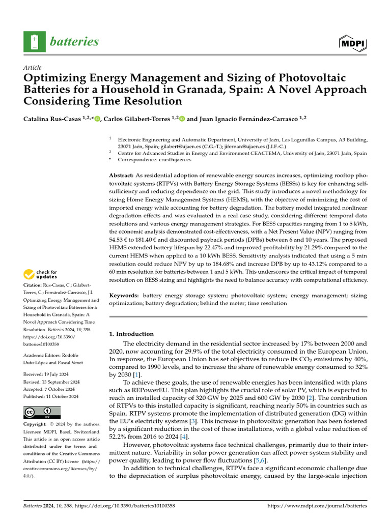 Optimizing Energy Management and Sizing of Photovoltaic | PDF | Photovoltaics | Solar Power