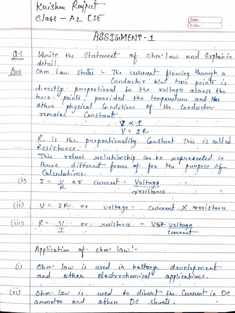 Krishna Rajput BEEE Assignment 1 | PDF