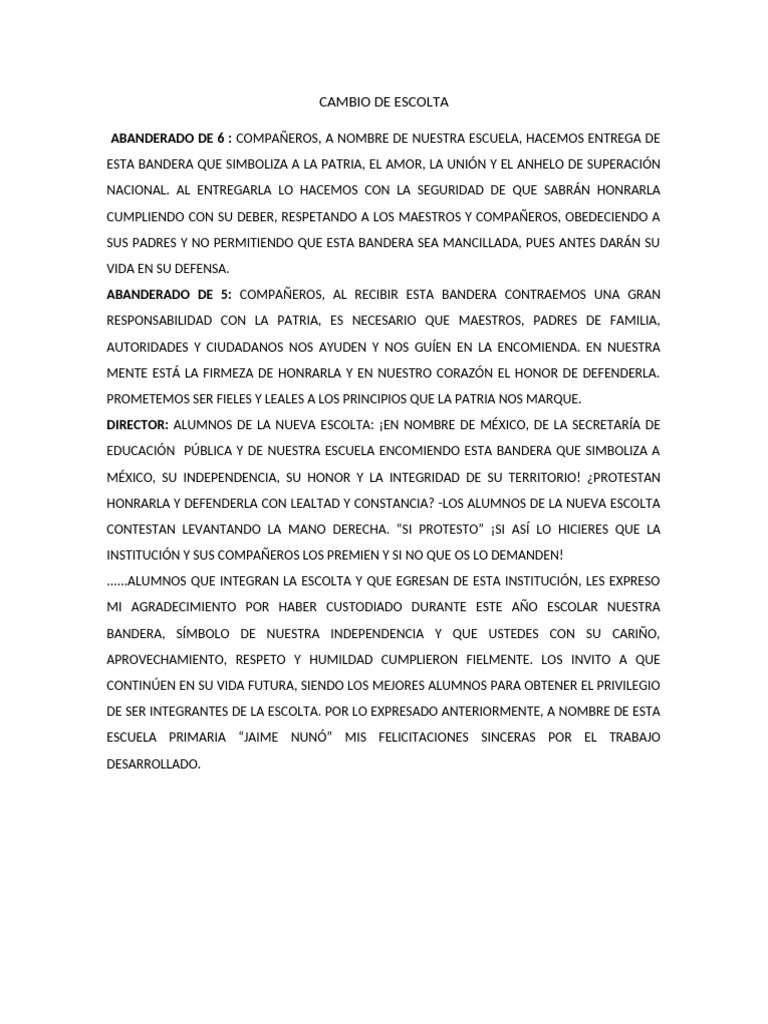 Cambio de Escolta | PDF