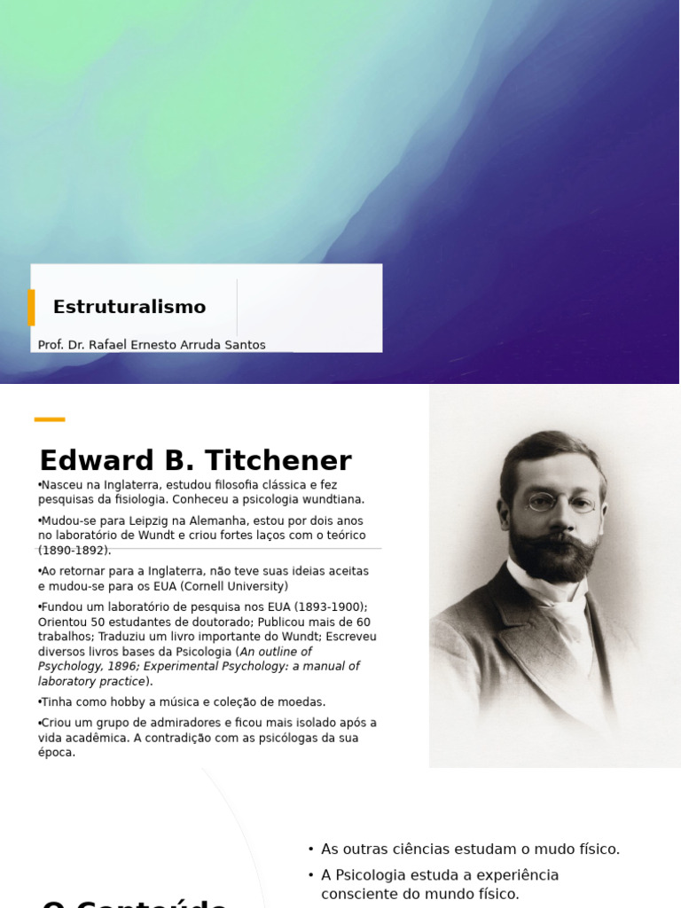 Estruturalismo na Psicologia: Titchener | PDF | Psicologia | Conceitos ...