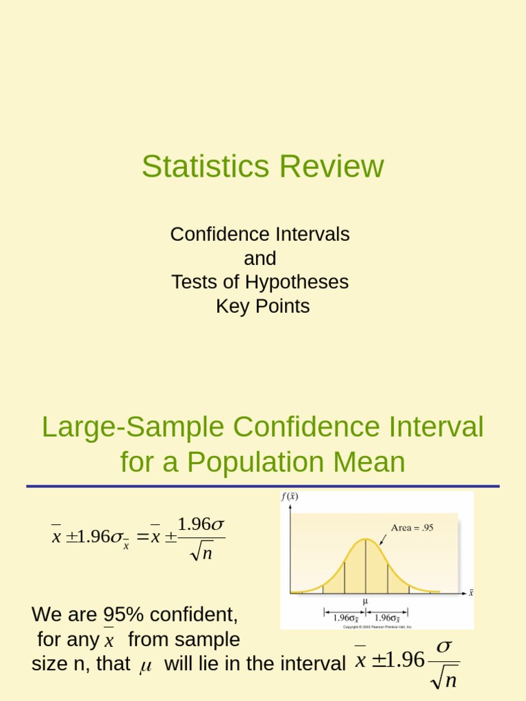 Review CI | PDF | Confidence Interval | Sample Size Determination