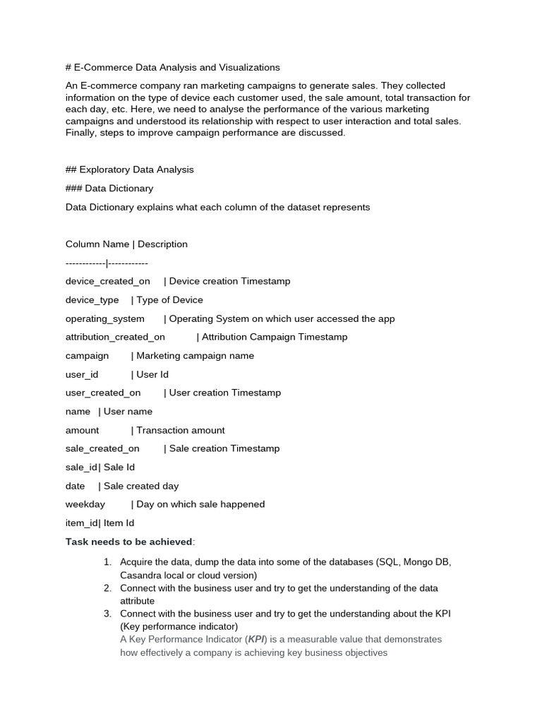 E Commerce Data Analysis | PDF | Data Analysis | Performance Indicator