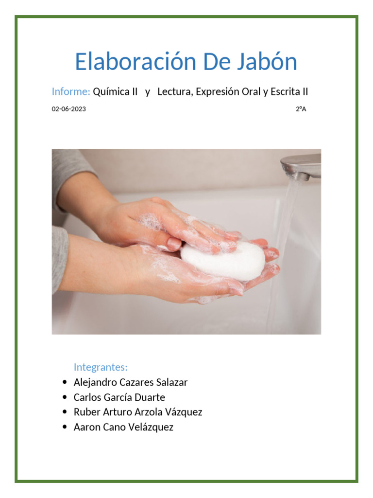 Elaboracion de Jabon-Informe Quimico | PDF | Jabón | Hidróxido de sodio