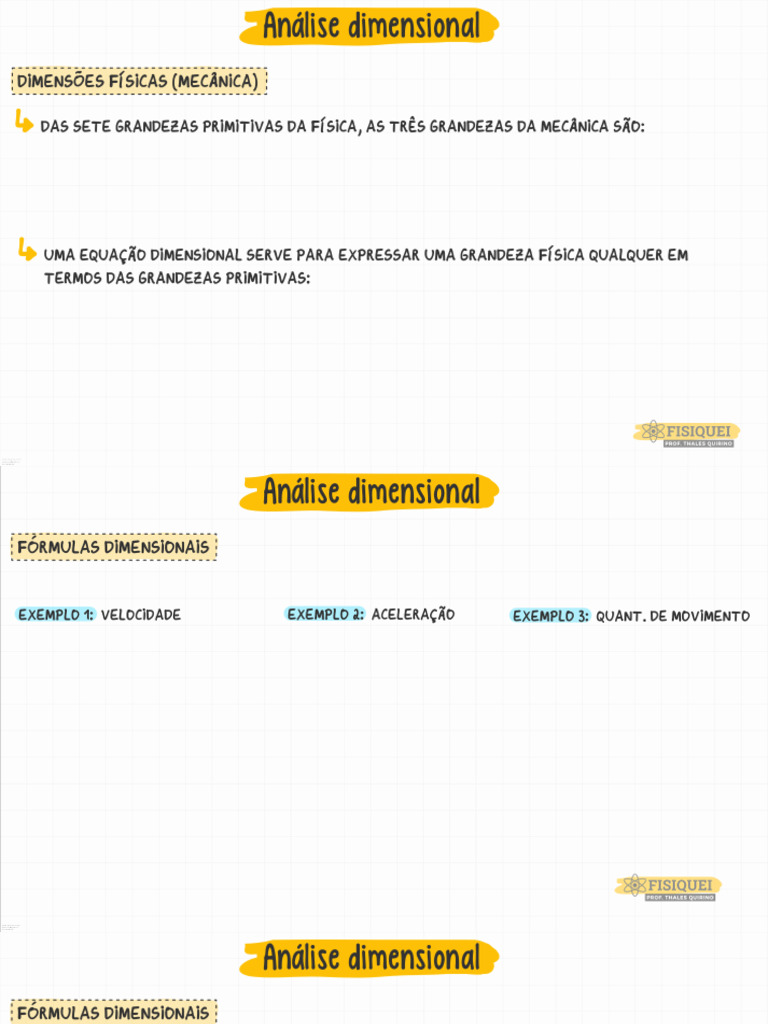 AULA - Análise Dimensional (PT 1) | PDF