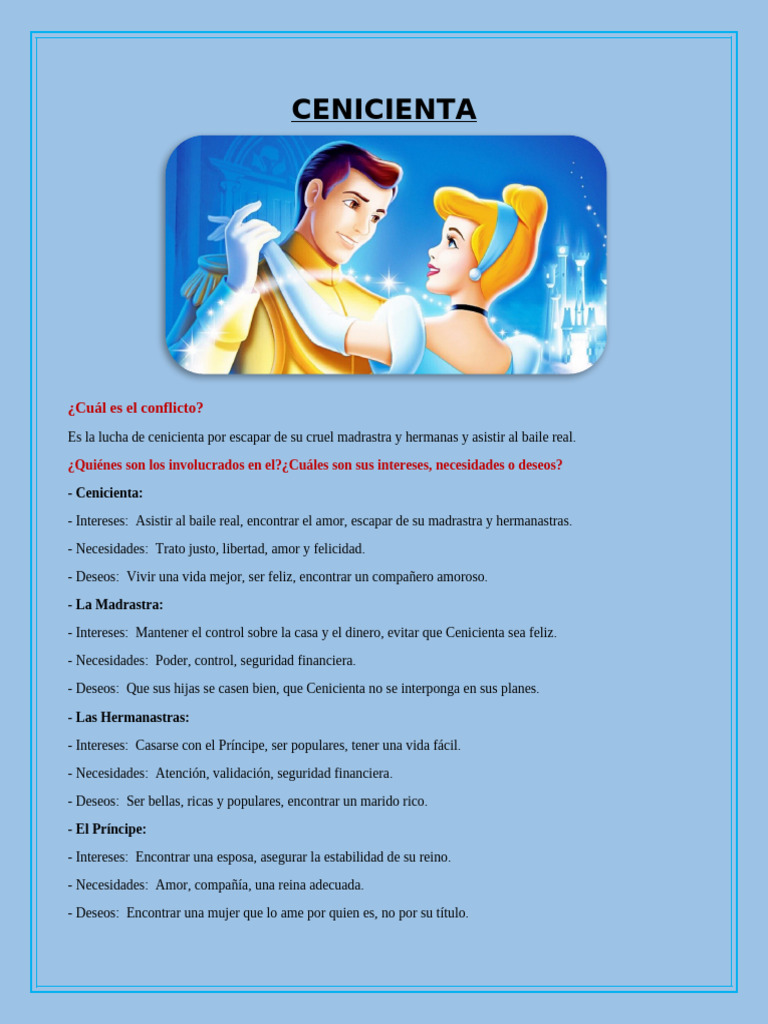 Resumen del cuento de Cenicienta | PDF | Amor