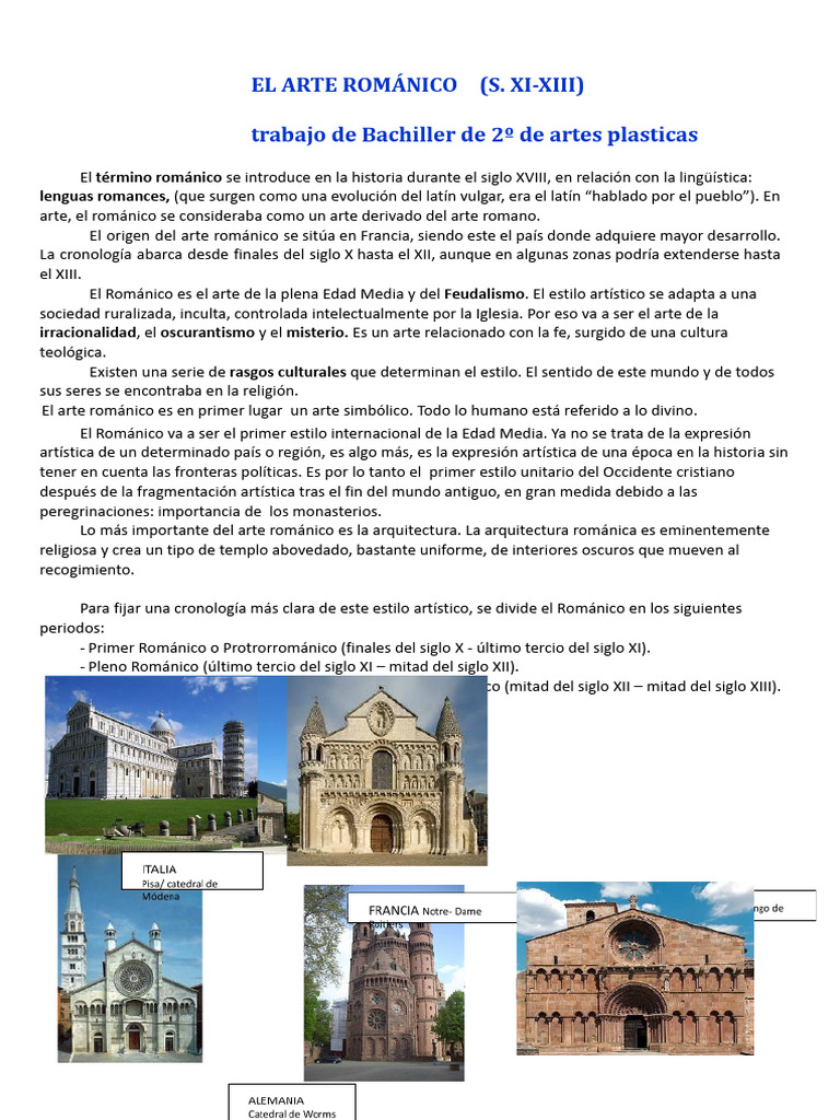 Arte Románico: Escultura y Arquitectura | PDF | Escultura | Edades medias