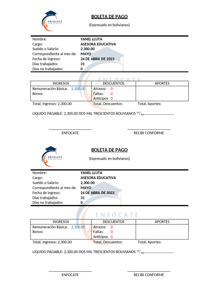 Boleta de Pago | PDF