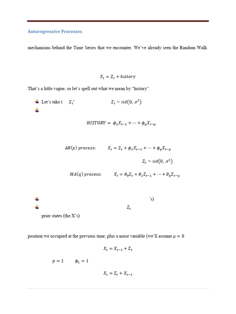 Autoregressive Processes - Definition and First Examples | PDF ...