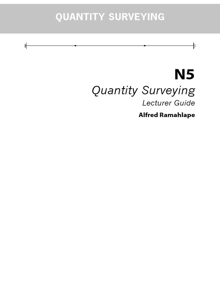 N5 Quantity Surveying Lecturer Guide | PDF | Specification (Technical Standard) | Surveying