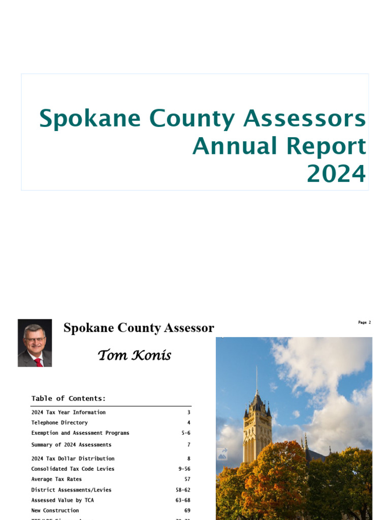 Spokane County 2024 Assessor Report | PDF | Property Tax | Taxes