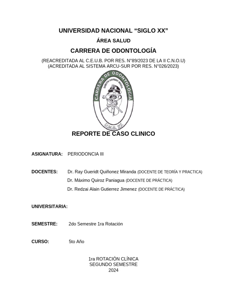 Caso Clínico en Periodoncia III | PDF