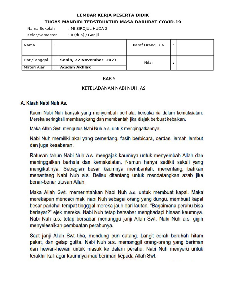 Kisah Nabi Nuh As | PDF